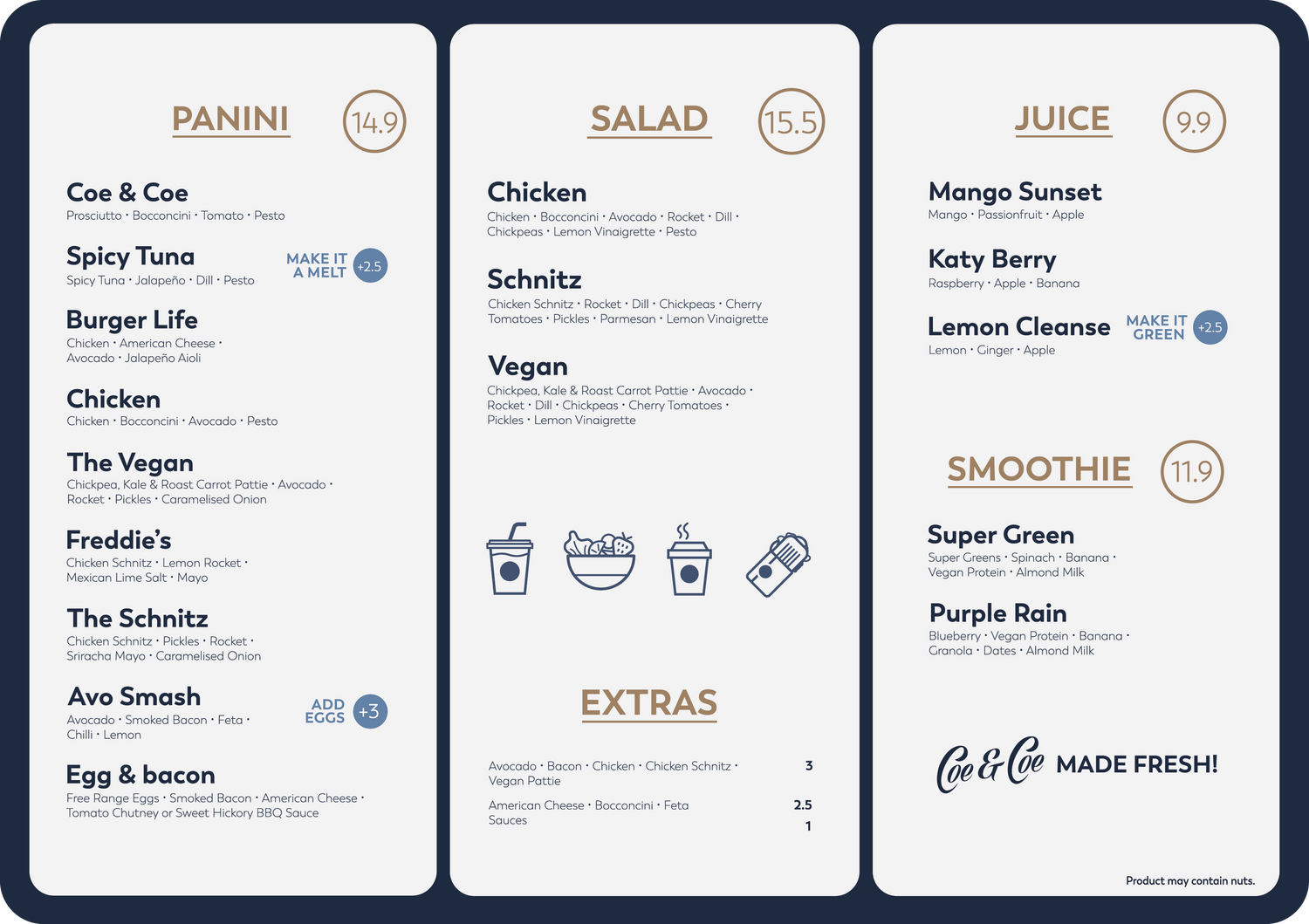MENU – COE & COE